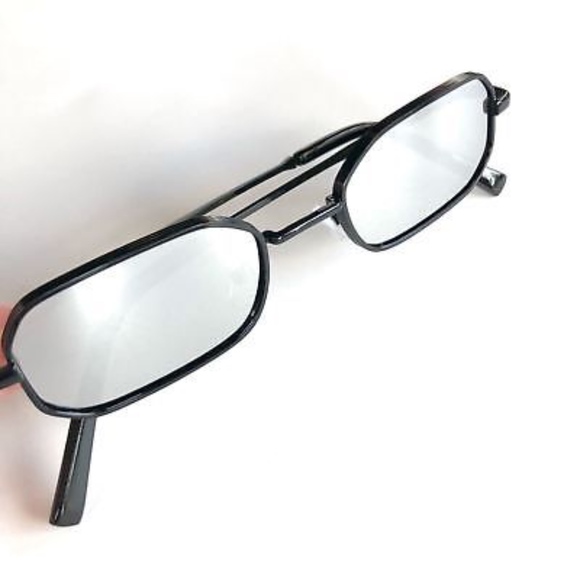 Accessories | Chrome Rectangle Slim Mirrored Lens Sunglasses | Poshmark